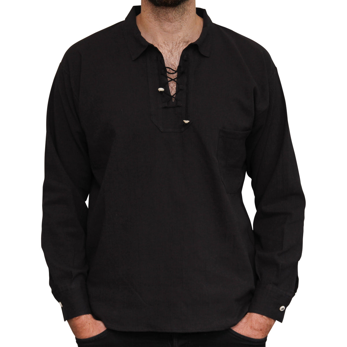 Fair Trade Long-Sleeve Drawstring Shirt from Ecuador - 100% cotton - C ...